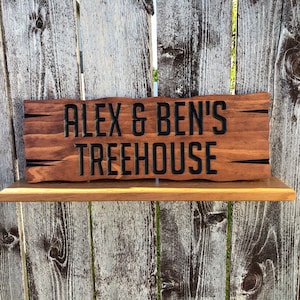 Personalized Treehouse Sign Playhouse Sign Treehouse Custom Wood Sign ...