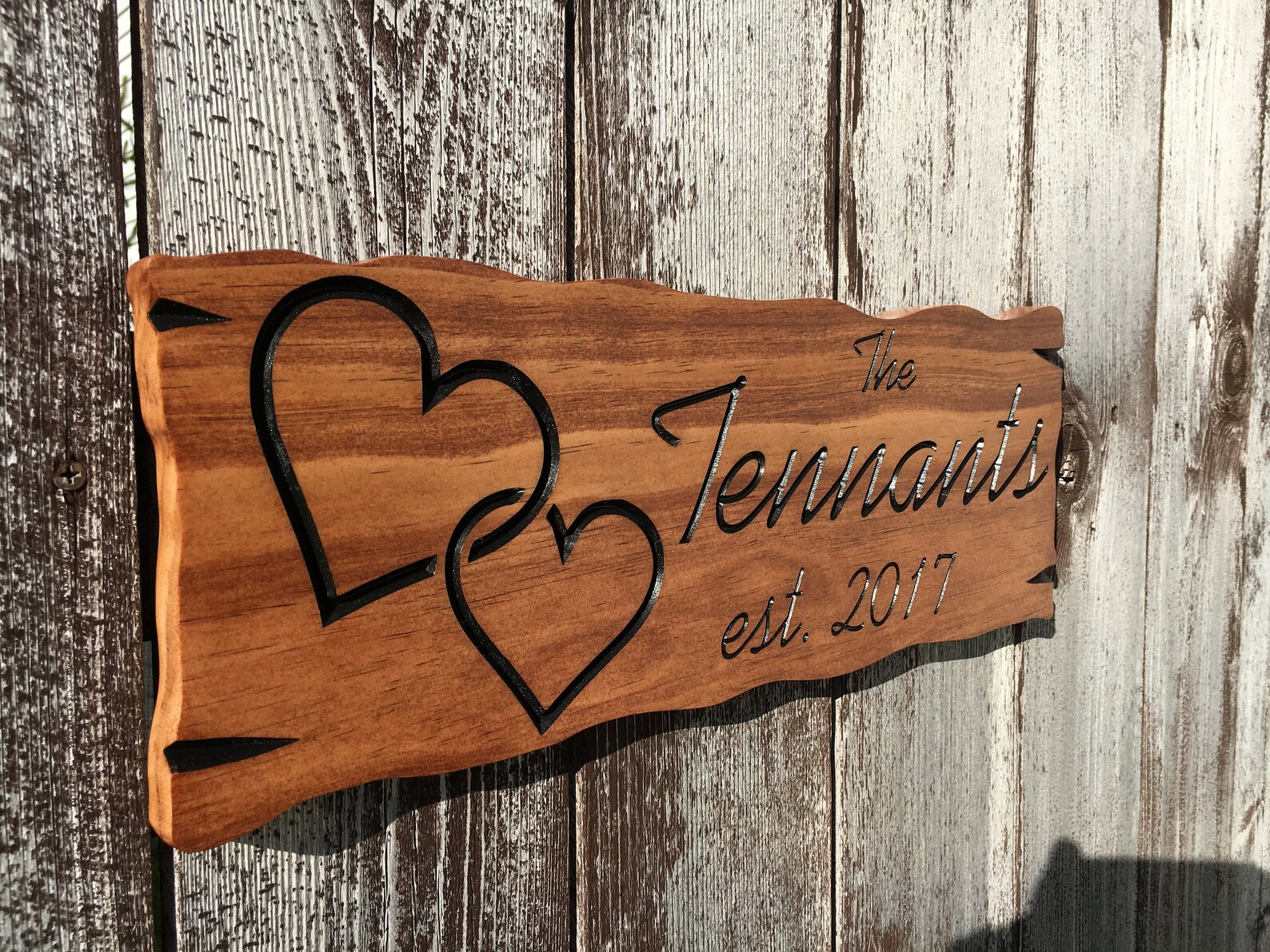 Wedding Gift Sign Est Date Family Sign Anniversary Gift Carved Wooden ...