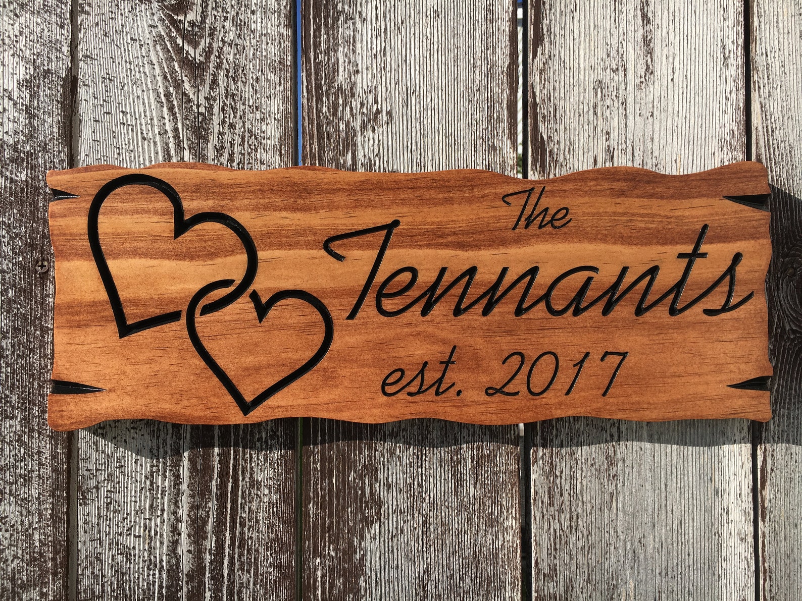 Wedding Gift Sign Est Date Family Sign Anniversary Gift Carved Wooden ...