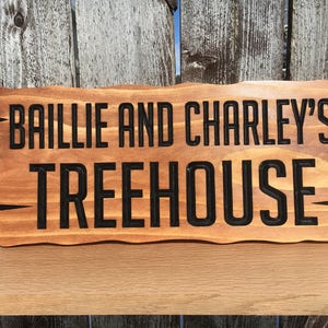 Personalized Treehouse Sign Playhouse Sign Treehouse Custom Wood Sign ...