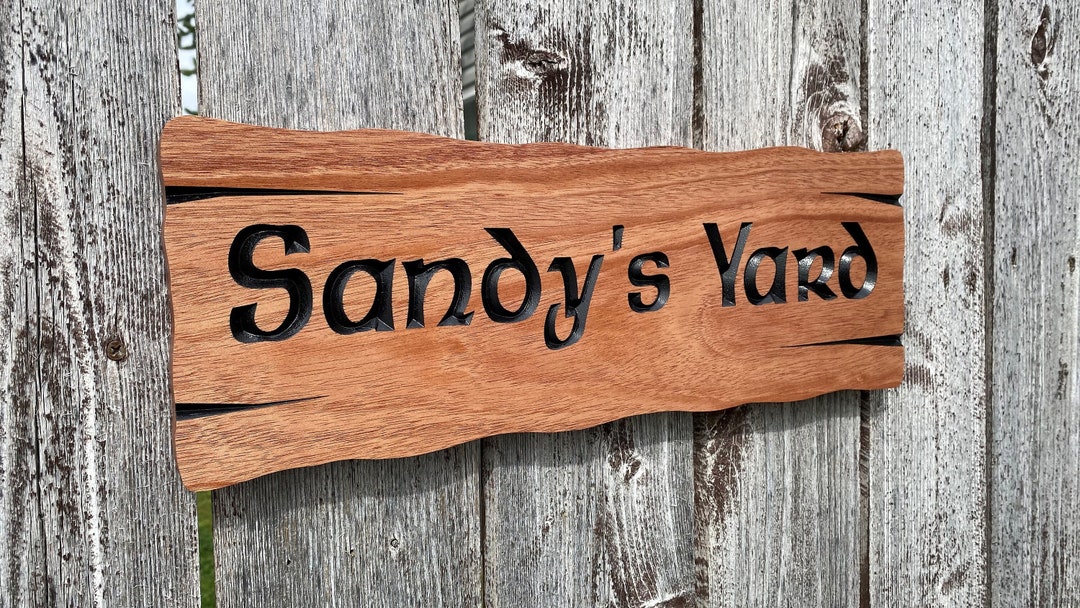 Custom Carved Wood Sign: Personalized Family Name, Rustic Outdoor Decor ...
