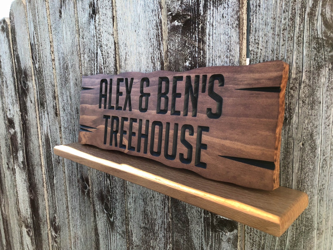 Personalized Treehouse Sign Playhouse Sign Treehouse Custom Wood Sign ...