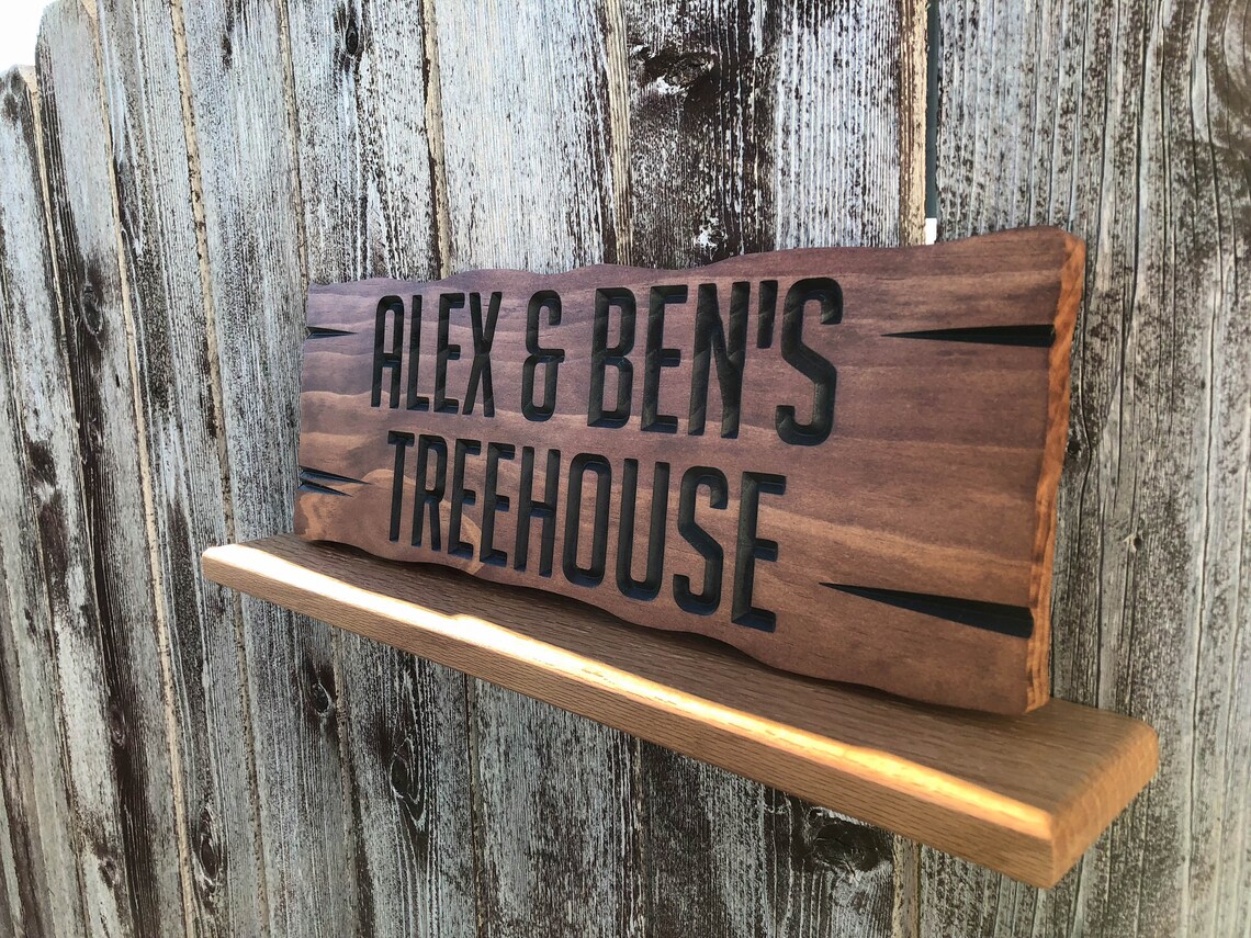Personalized Treehouse Sign Playhouse Sign Treehouse Custom Wood Sign ...