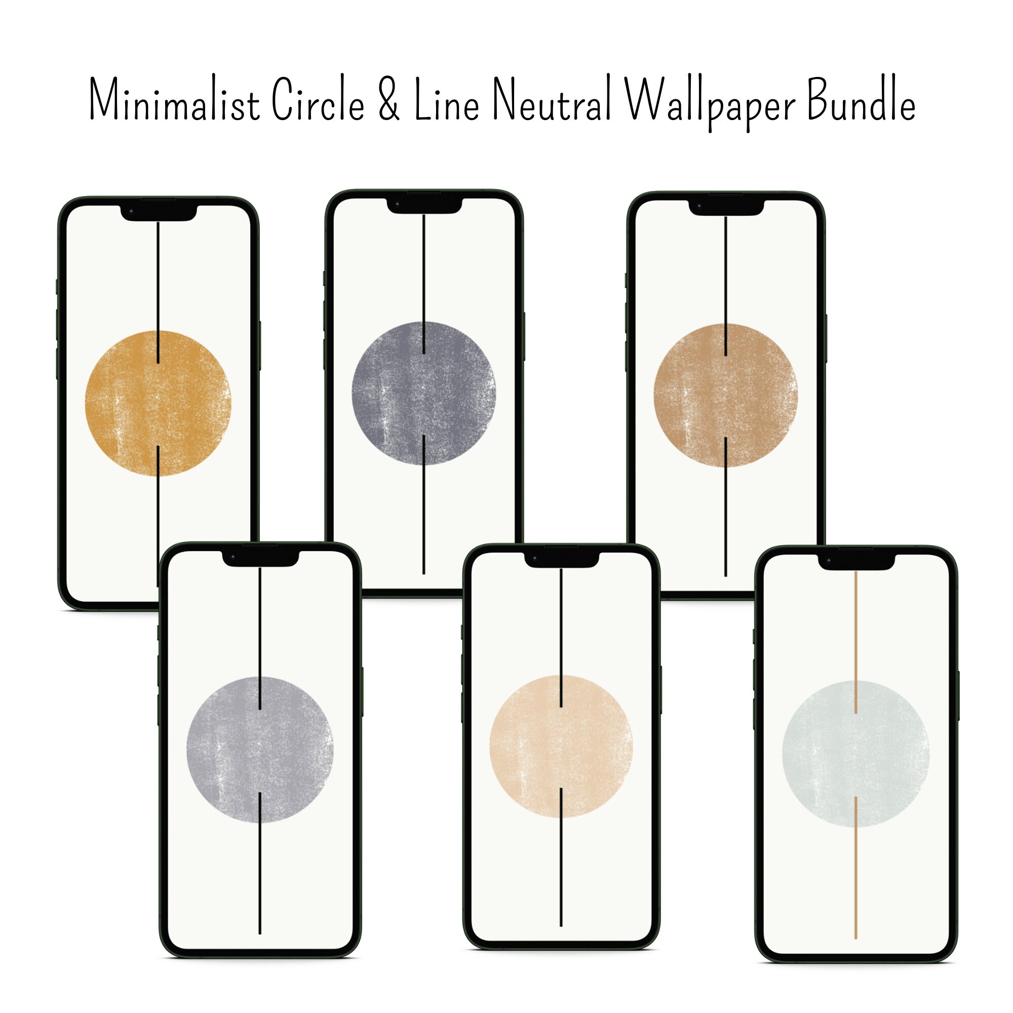 Neutral Minimalist Circle and Line Wallpaper Bundle - Etsy