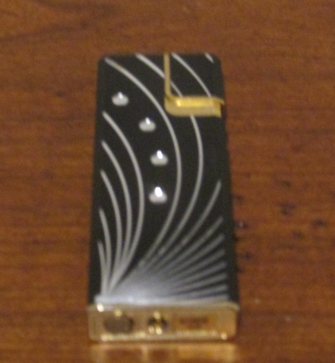 KING Slim Black and Silver With Rhinestones Butane Lighter - Etsy