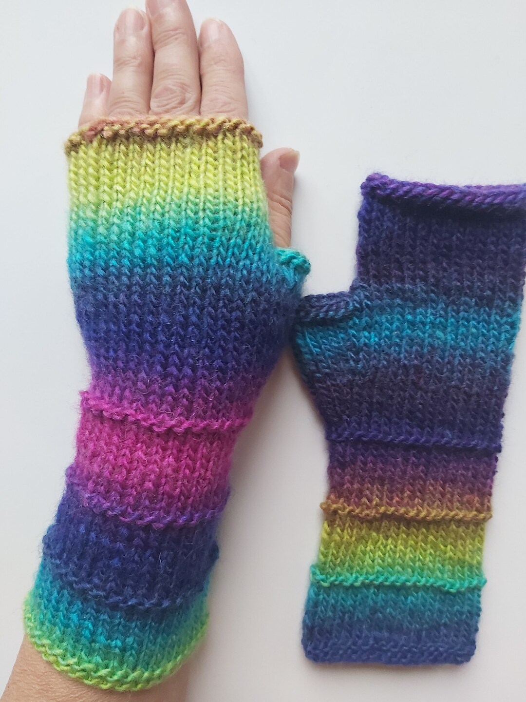 Women Fingerless Gloves Mittens Long Arm Warmers Women Fingerless Wrist ...