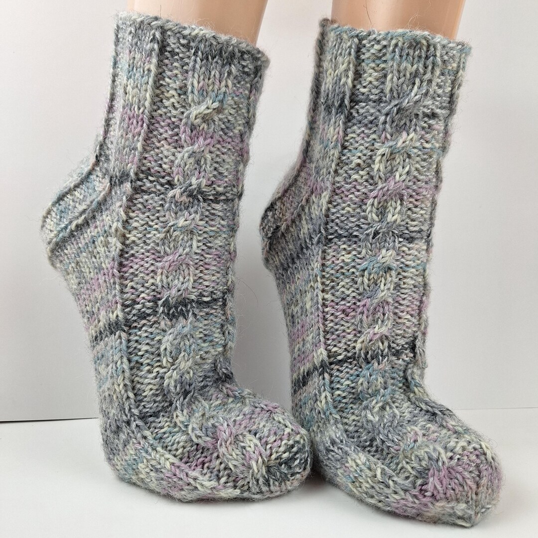 Hand Knitted Thick Wool Socks With Mohair Winter Socks Knitted Socks ...