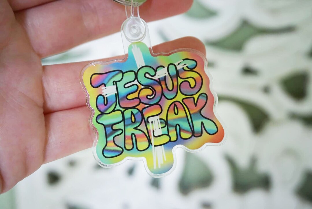 Jesus Freak | Cross | Colorful | Christian Keychain | Backpack ...