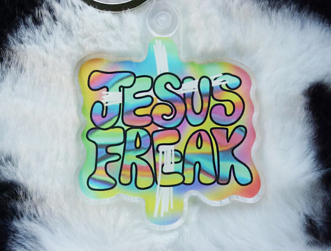 Jesus Freak Cross Colorful Christian Keychain - Etsy