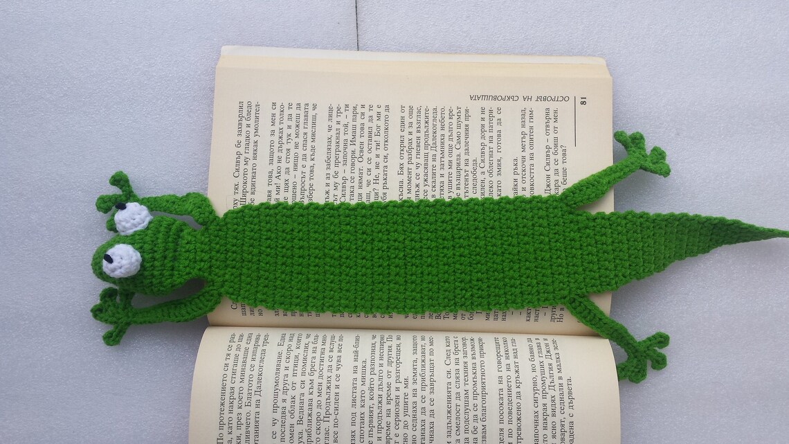 Crochet Book Marks Lizard Bookmark Crochet Gecko Unique - Etsy
