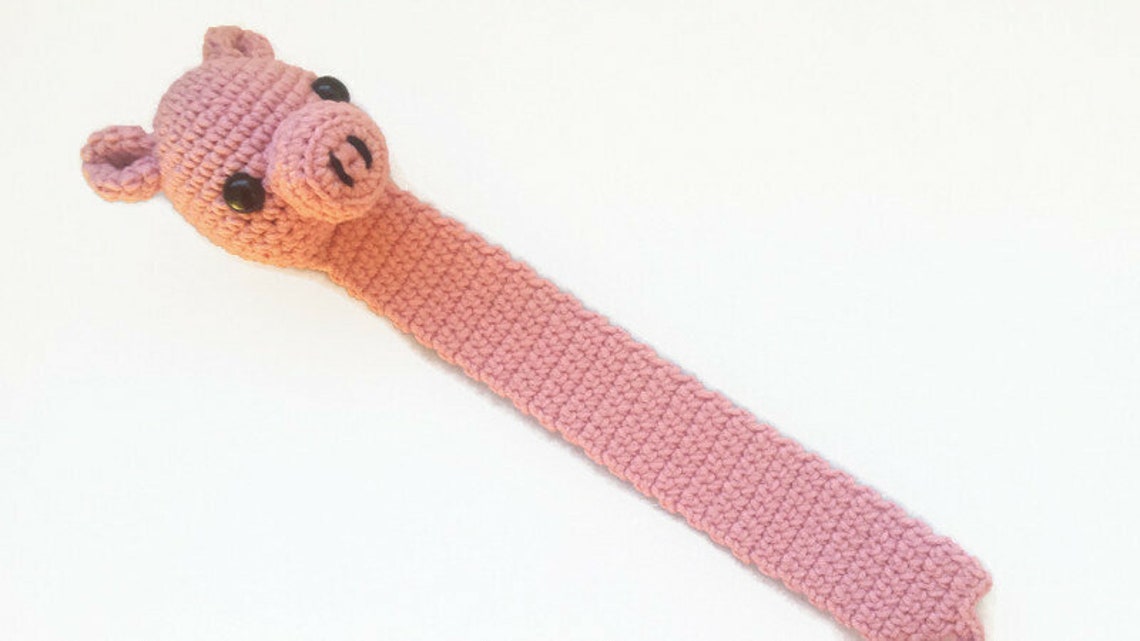Crochet Bookmark Pig Bookmark Knitted Bookmark Pig Crochet - Etsy