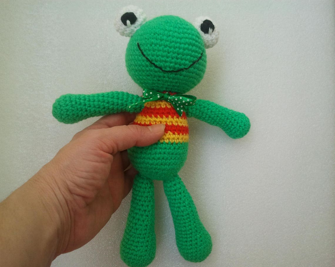 Crochet Frog Cute Crochet Frog Green Frog Crochet Frog Toy - Etsy