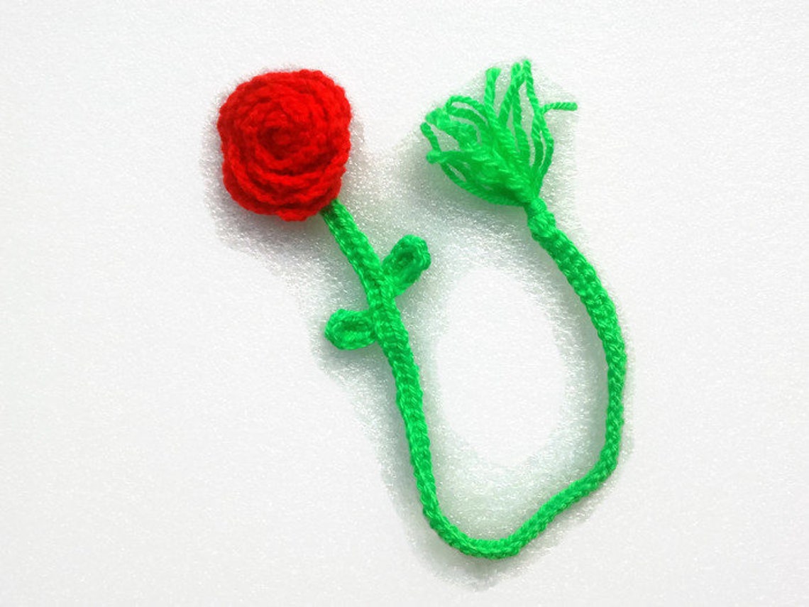 Crochet Bookmark Rose Bookmark Colorful Bookmark Book Lover - Etsy