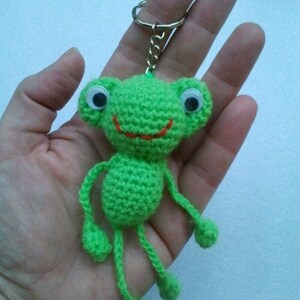 Crochet Keychain Frog Amigurumi Frog Stuffed Frog Crochet Frog Frog ...