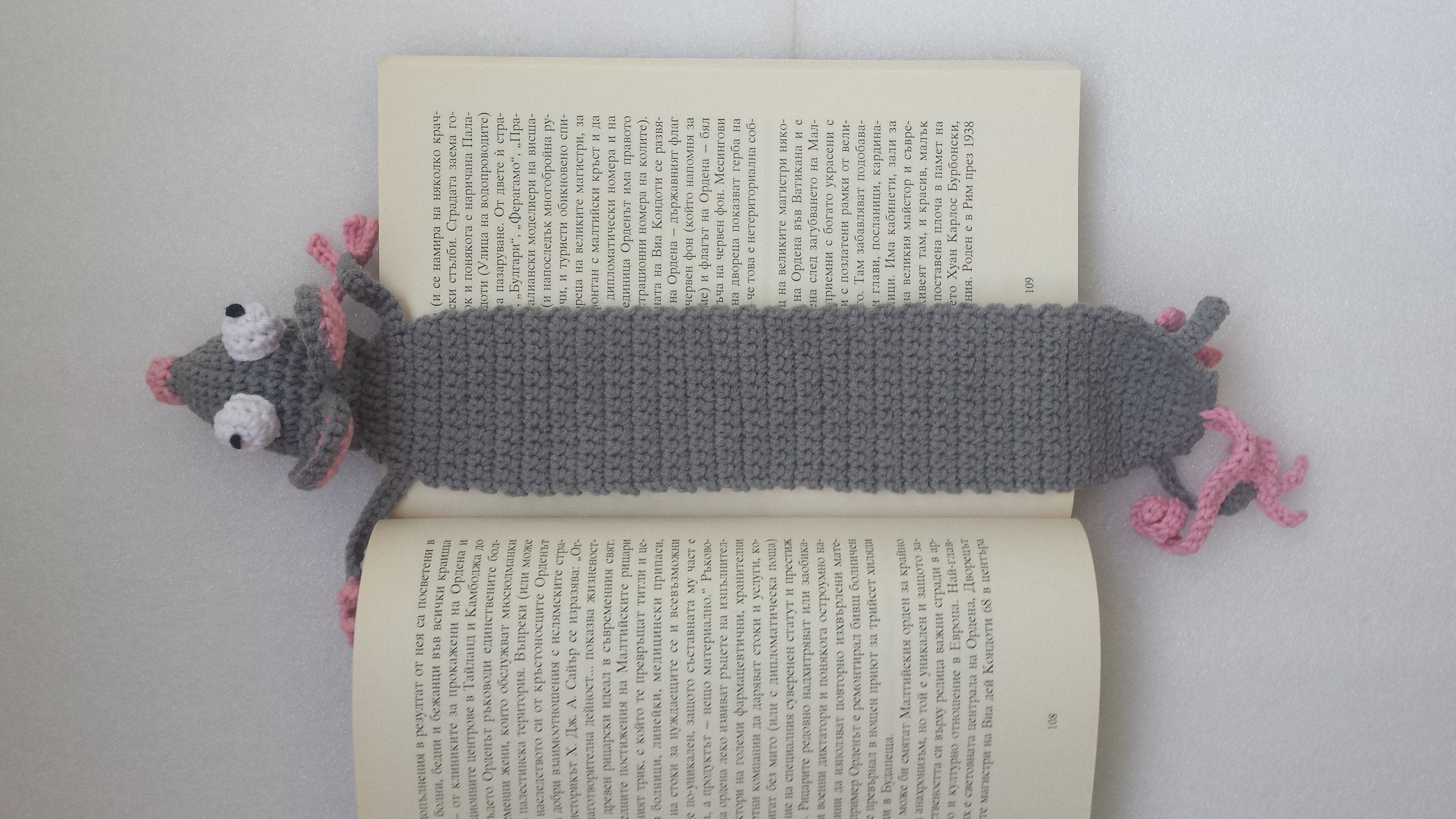 Rat Bookmark Crochet Bookmark Animal Book Marks Book Lover | Etsy
