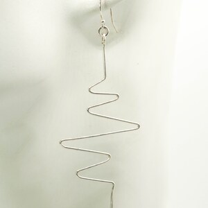 Heart Pulse Dangle Earrings, Silver Earrings, Wire Jewelry, Minimalist ...