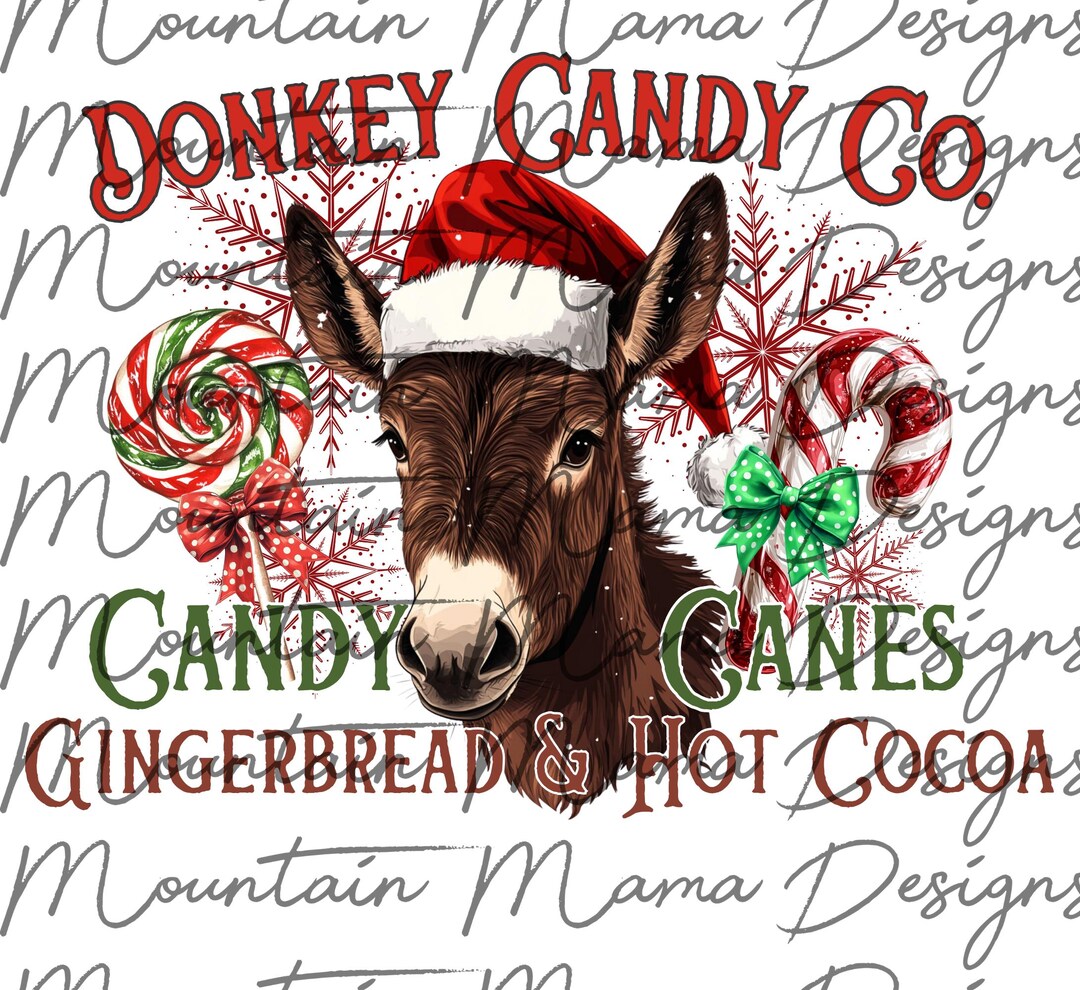 Festive Donkey Christmas PNG: Holiday Pet Art (instant Download) - Etsy