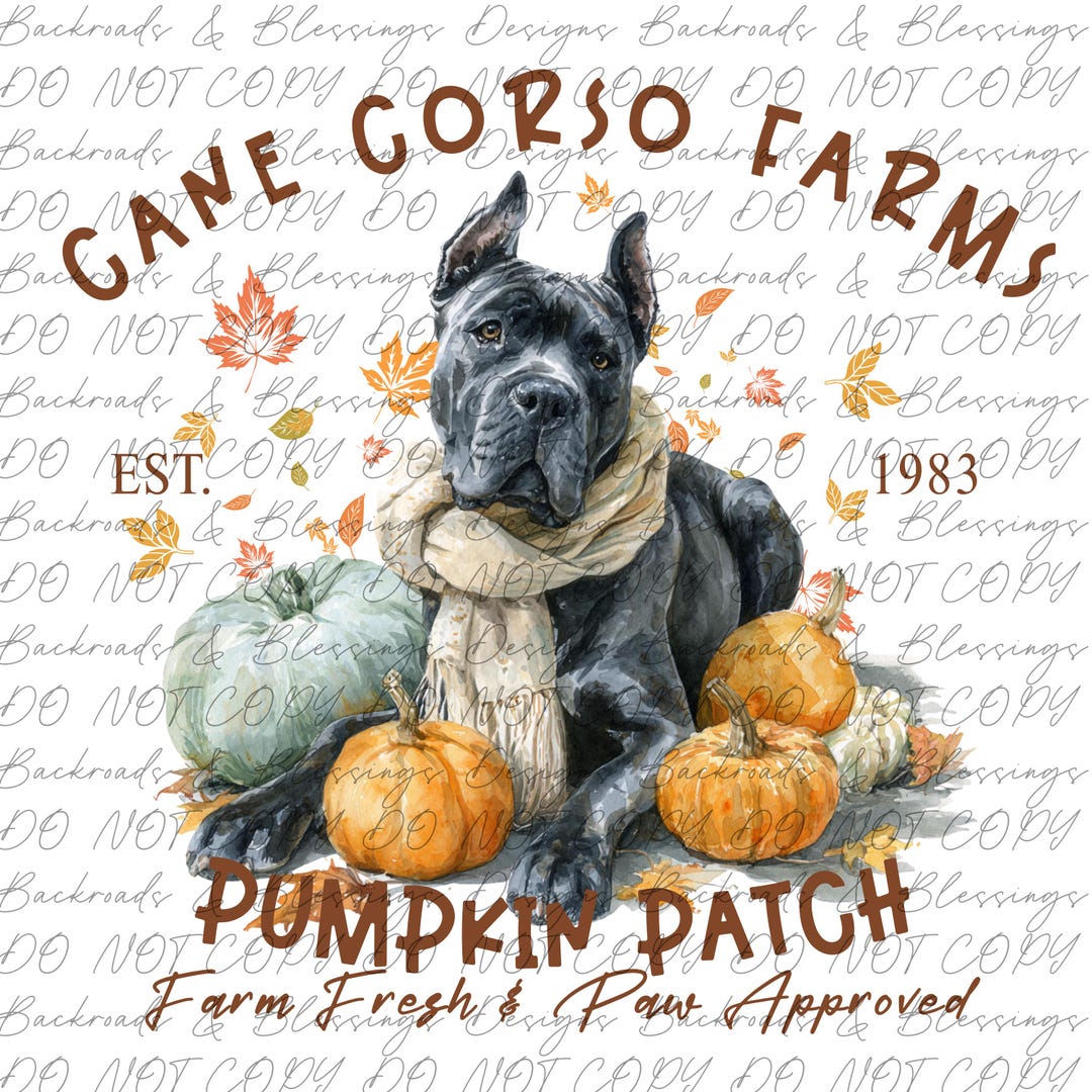 Cane Corso Dog Pumpkin Patch Fall Farm PNG (digital Download Only) - Etsy