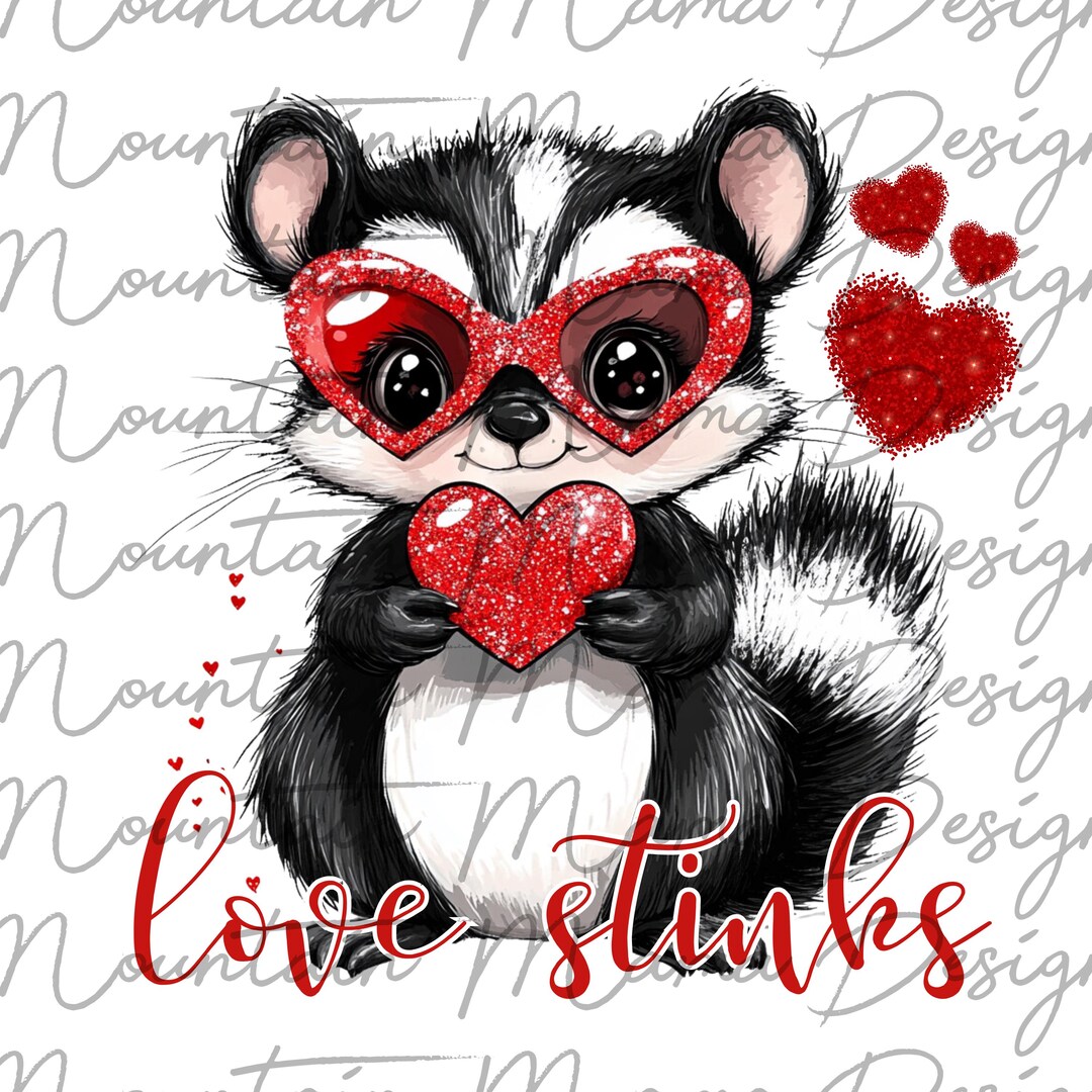 Love Stinks PNG | Valentines Skunk | Heart | Digital File | Sublimation ...