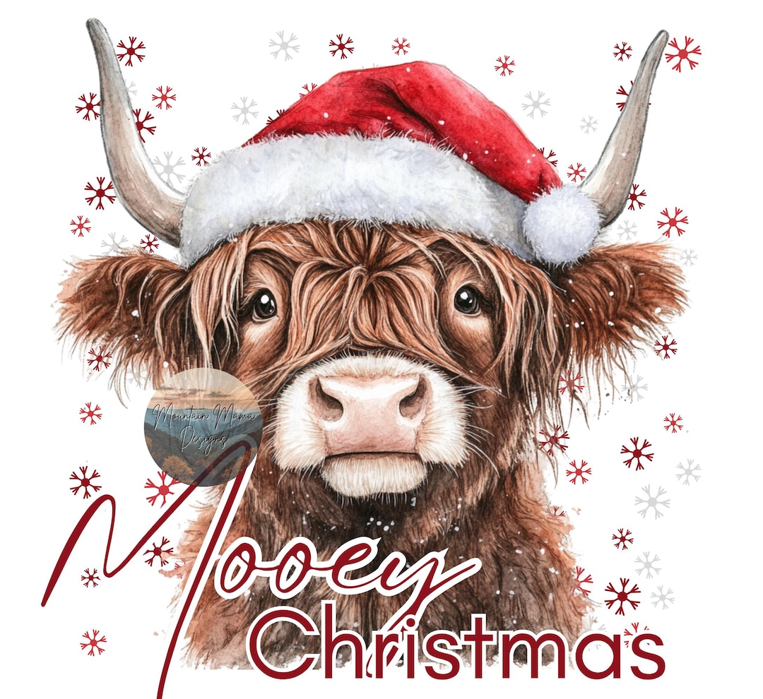Mooey Christmas Highland Cow Sweatshirt, Funny Christmas Gift, Cow Gift ...