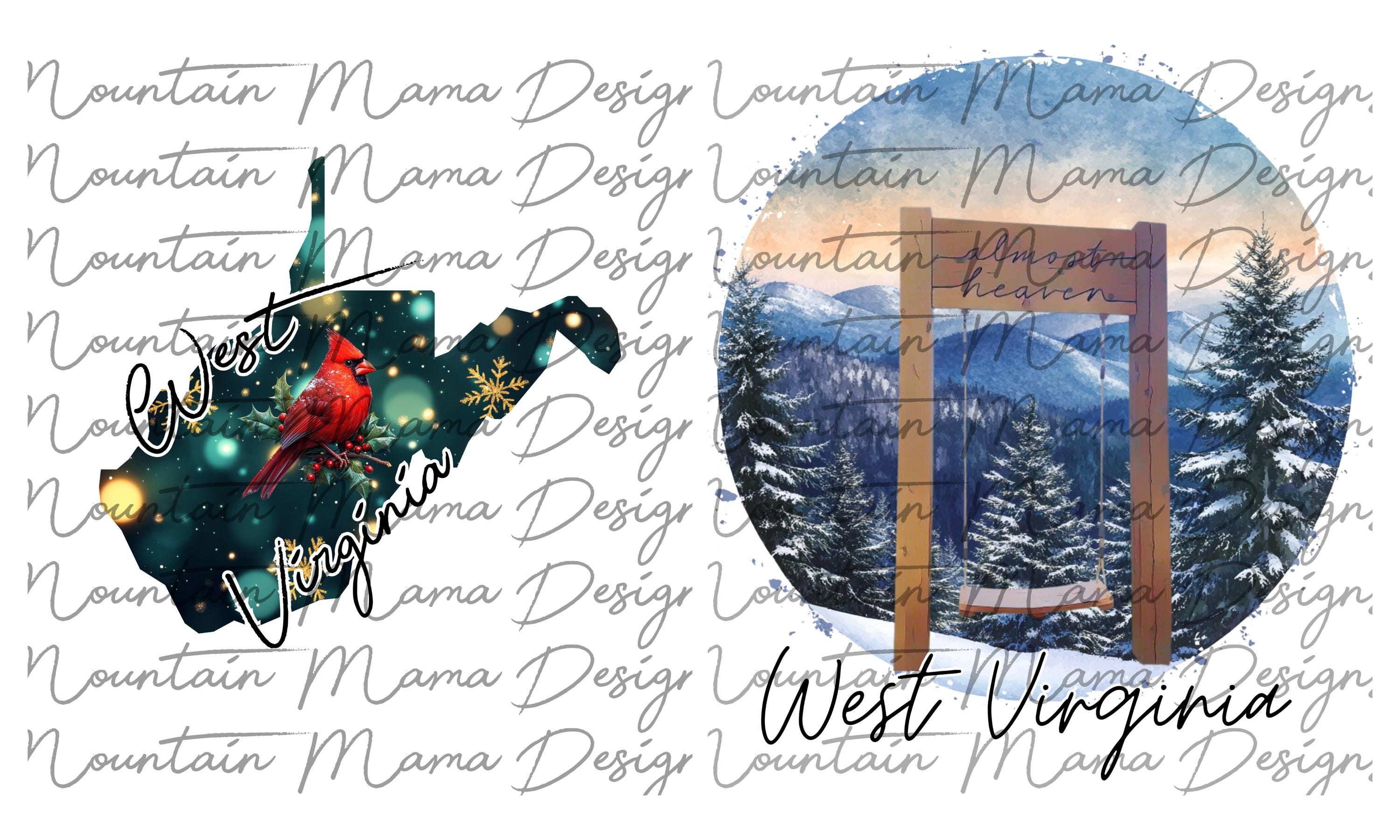 Almost Heaven Christmas Version Front & Back PNG, West Virginia Design ...