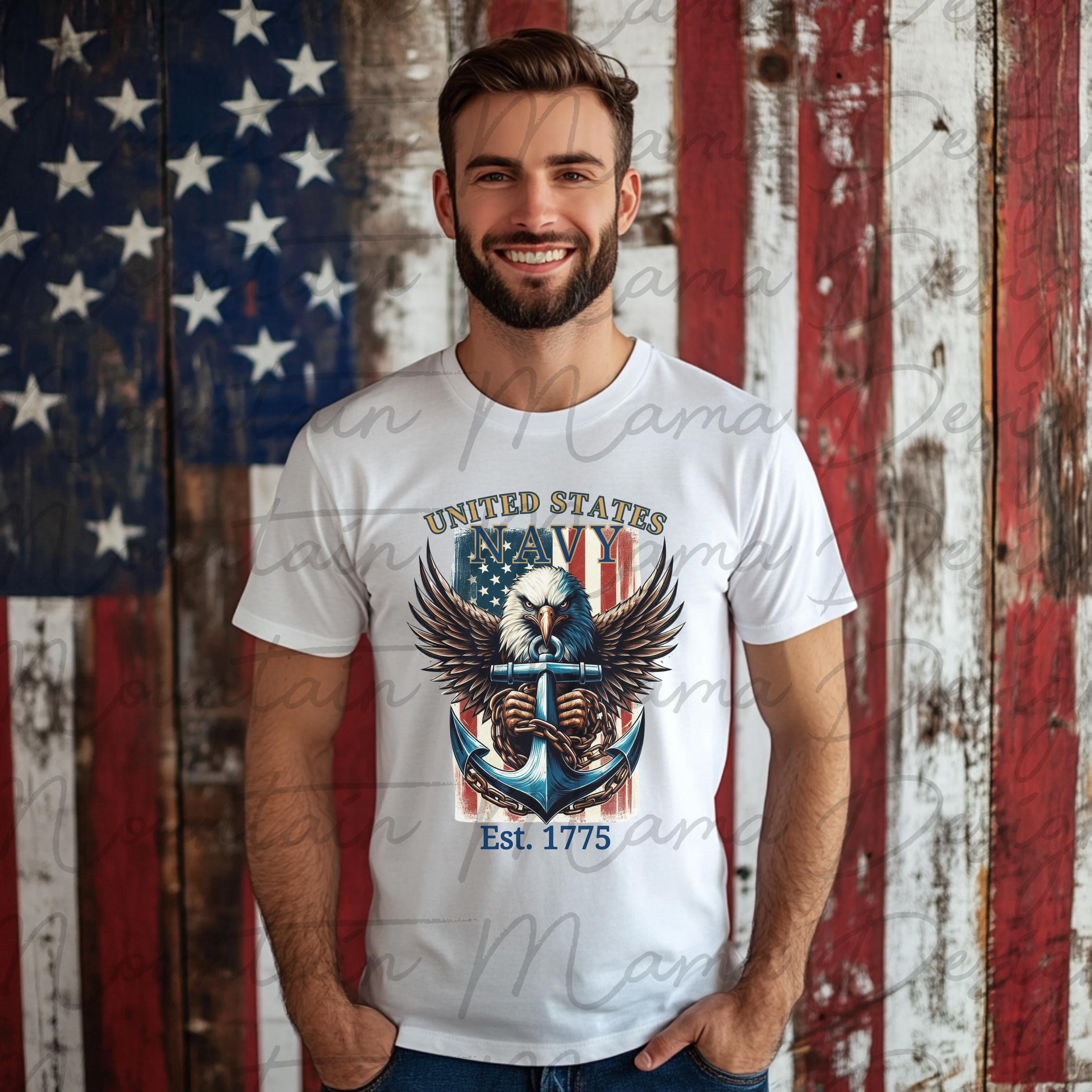US Navy Eagle Sublimation Design: Distressed Flag PNG (digital Download ...