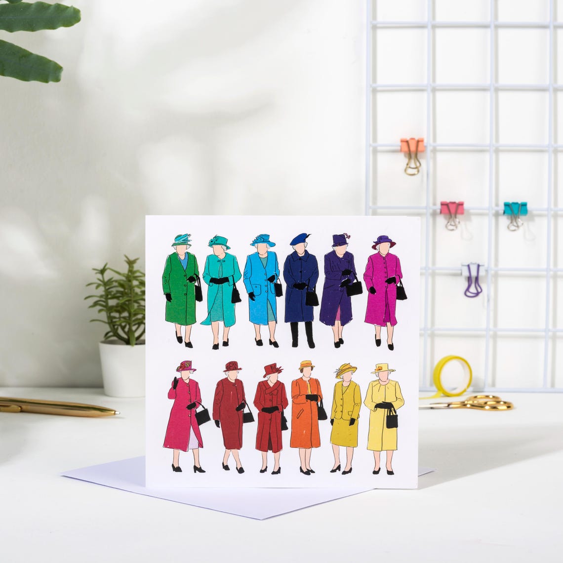 Greeting Card, Pop Art, the Queen, Queen Elizabeth, London Art, Rainbow ...