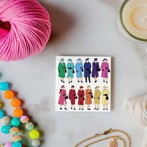 Queen Elizabeth Pop Art Greeting Card, Rainbow Outfit Illustration - Etsy