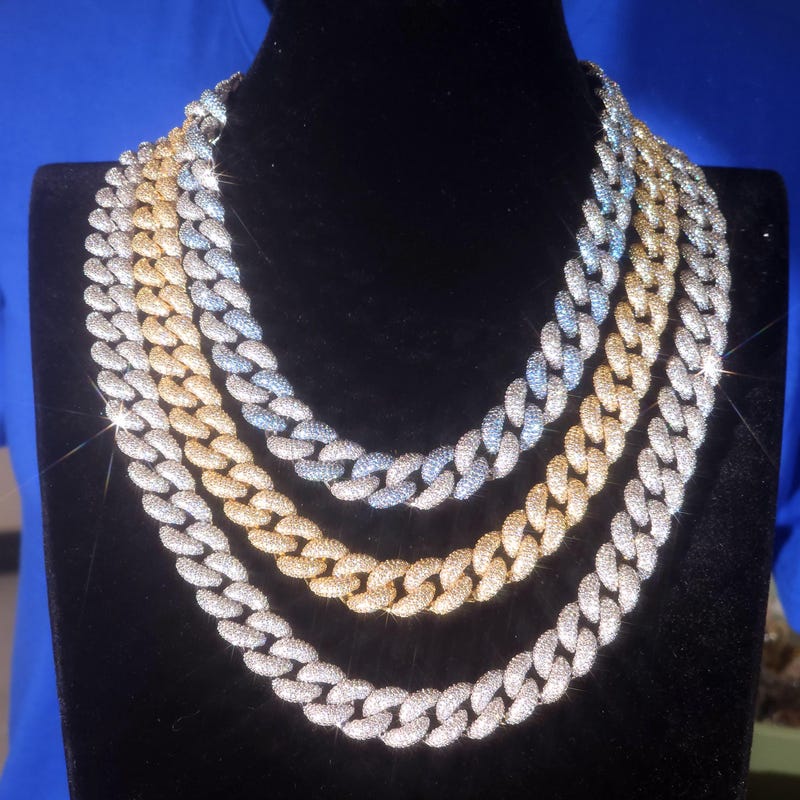 Iced Out Cuban Link 14mm - Etsy