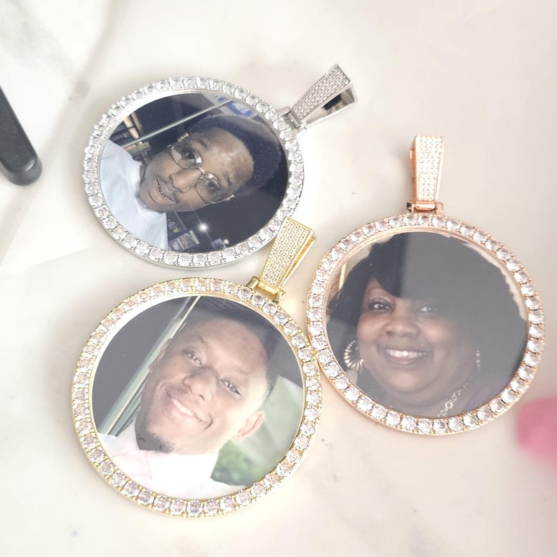 Oversized 2.68inch Custom Circle Photo Necklace,personalized Picture ...