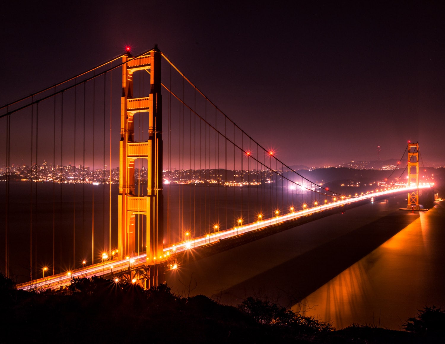 Golden State Bridge At Night The Golden Gate At Night Such An