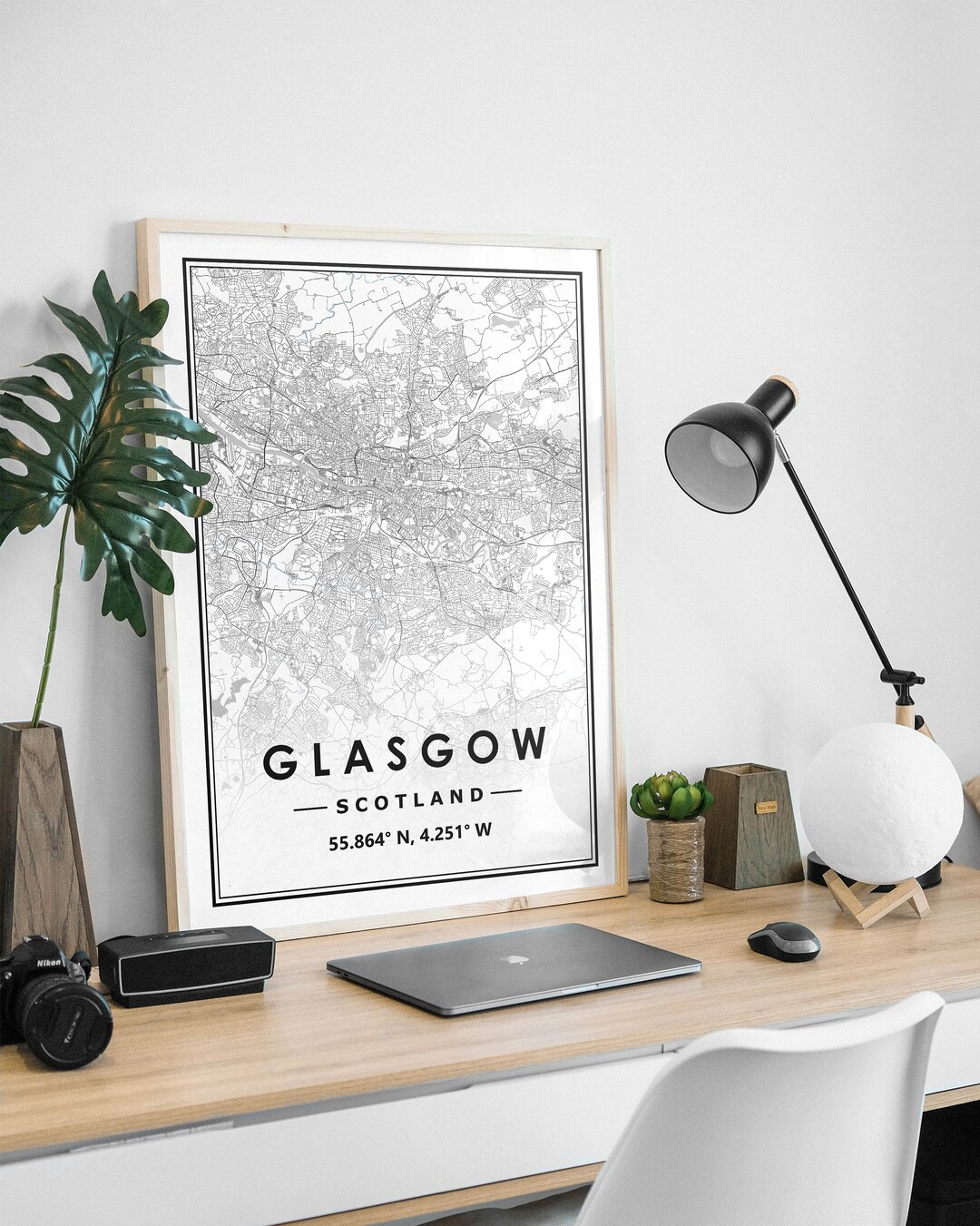 Glasgow Scotland Map Minimal Scandinavian Nordic Home Decoration ...