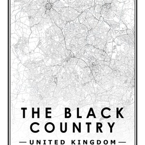 THE BLACK COUNTRY Uk Map Minimal Scandinavian Nordic Home Decoration ...