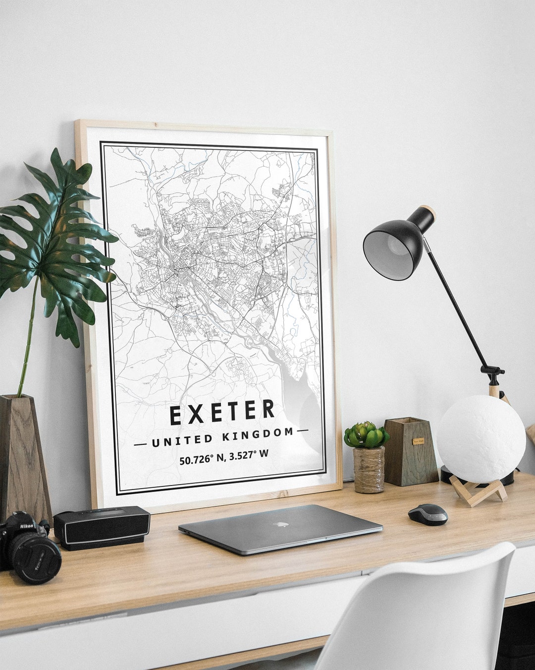 Exeter UK Map Prints Minimal Scandinavian Nordic Home Decoration ...