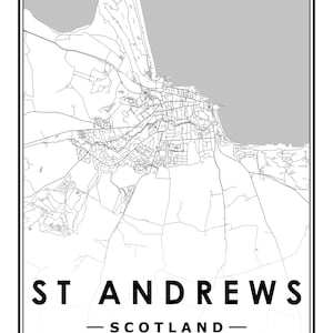 ST ANDREWS SCOTLAND Map Prints Minimal Scandinavian Nordic Home ...