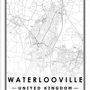 WATERLOOVILLE UK Portrait Map Minimal Scandinavian Nordic Home - Etsy UK