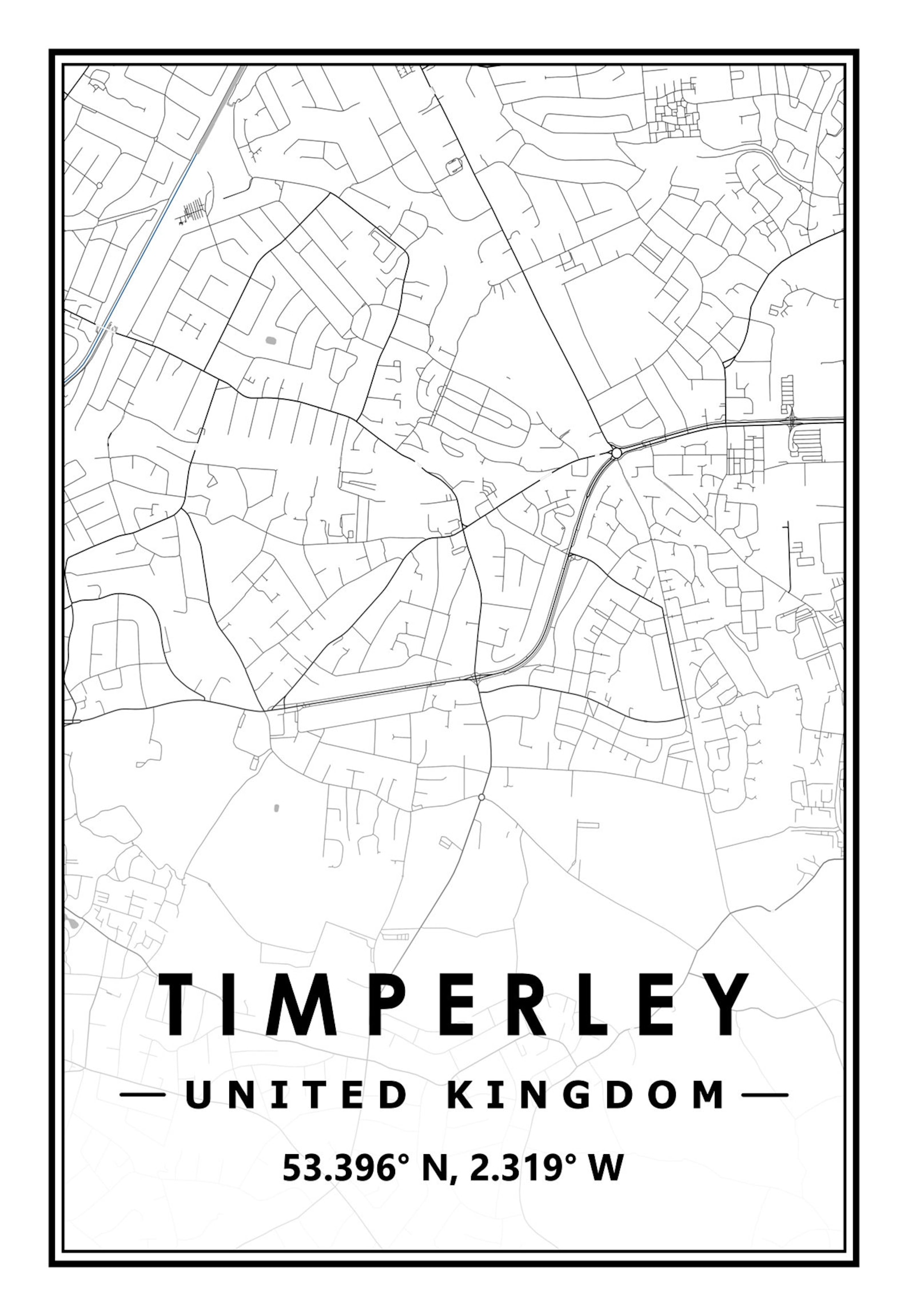 TIMPERLEY UK Portrait Map Minimal Scandinavian Nordic Home - Etsy UK