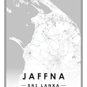 JAFFNA SRI LANKA Map Minimal Scandinavian Nordic Home Decoration ...