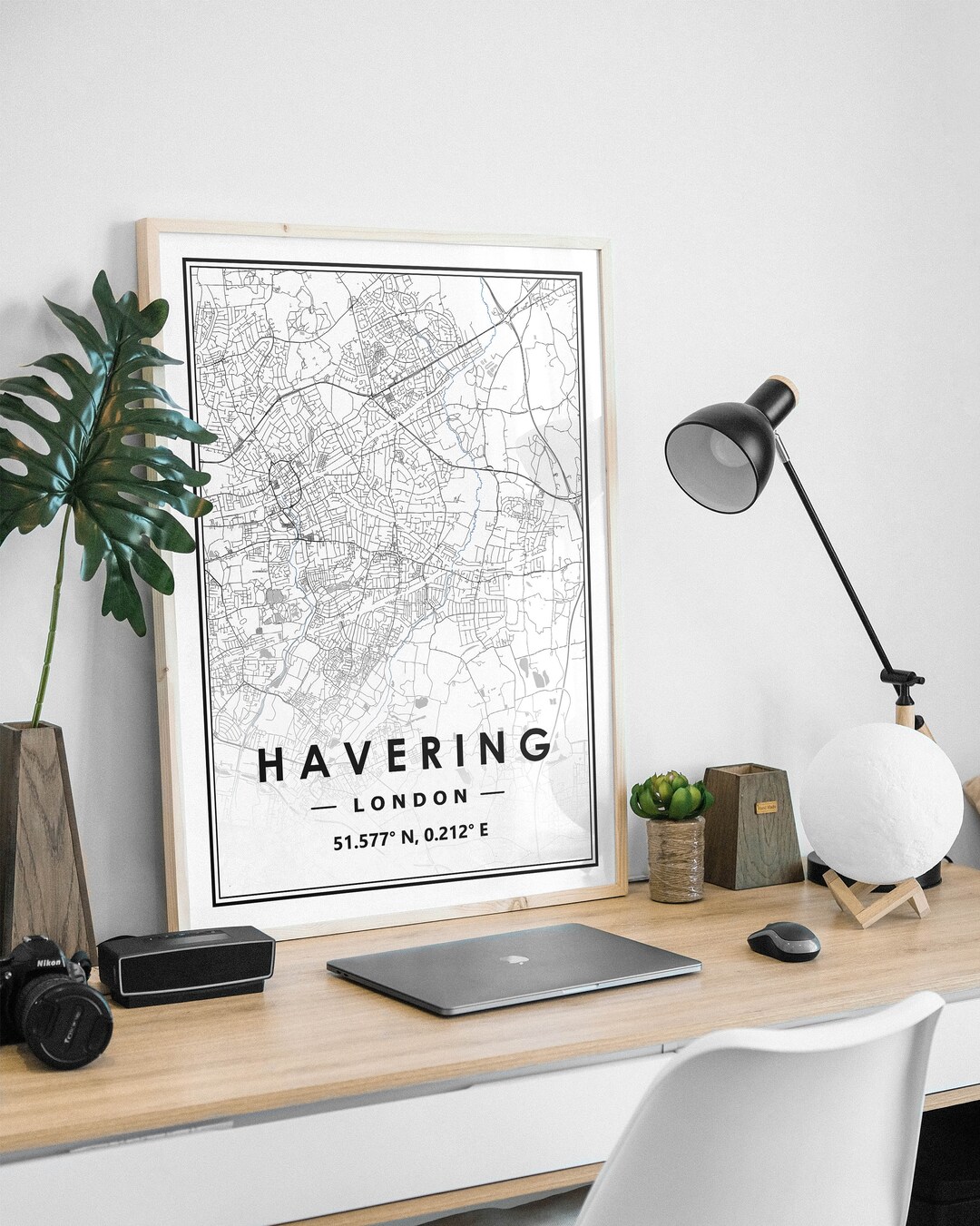 HAVERING LONDON UK Map Minimal Scandinavian Nordic Home Decoration ...