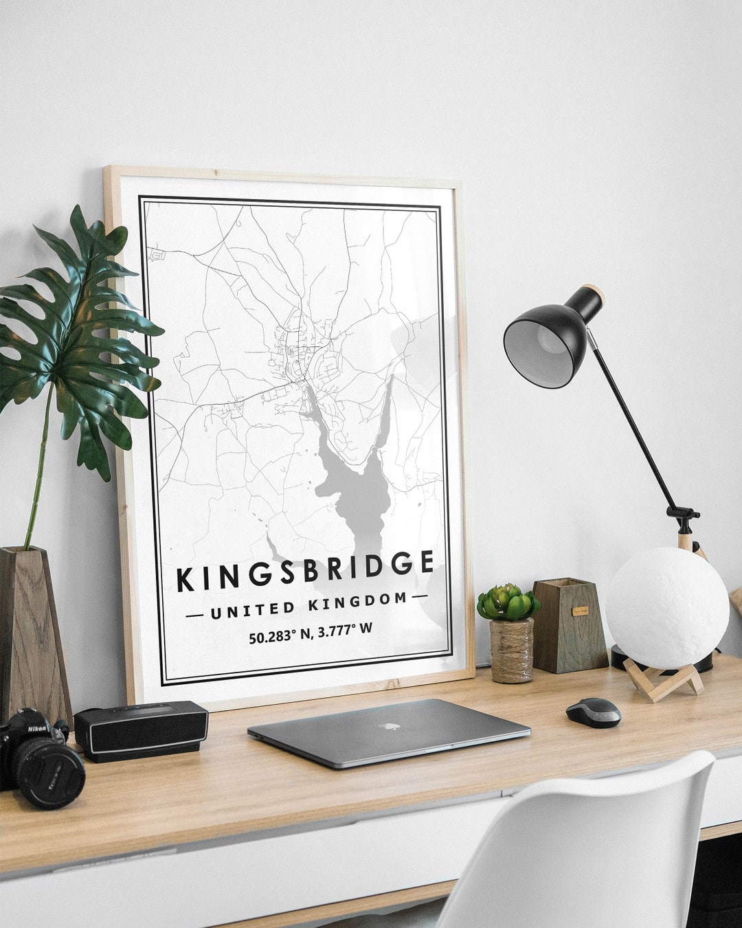 KINGSBRIDGE UK Map Print Minimal Scandinavian Nordic Home Decoration ...