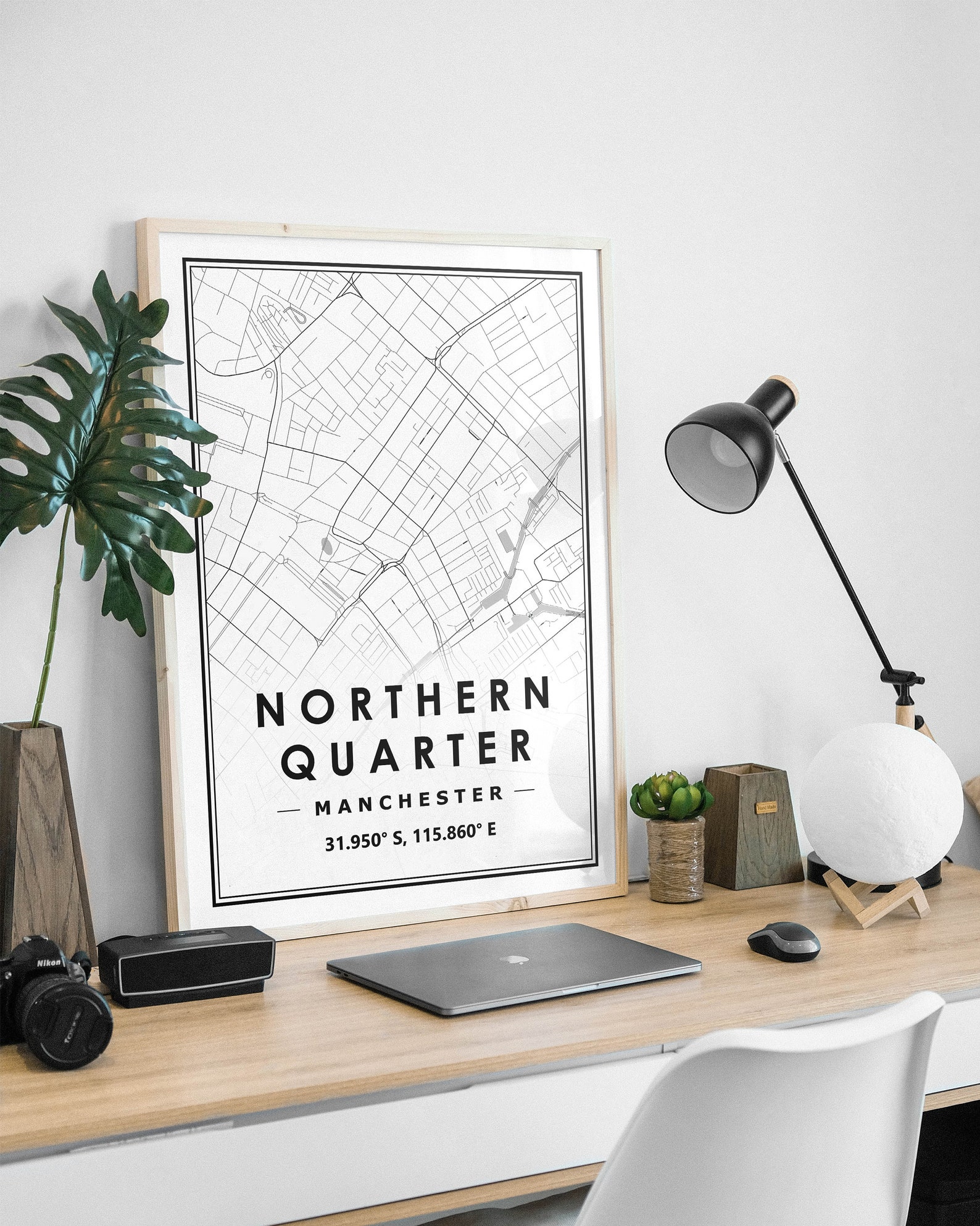 NORTHERN QUARTER MANCHESTER Portrait Map Minimal Scandinavian - Etsy