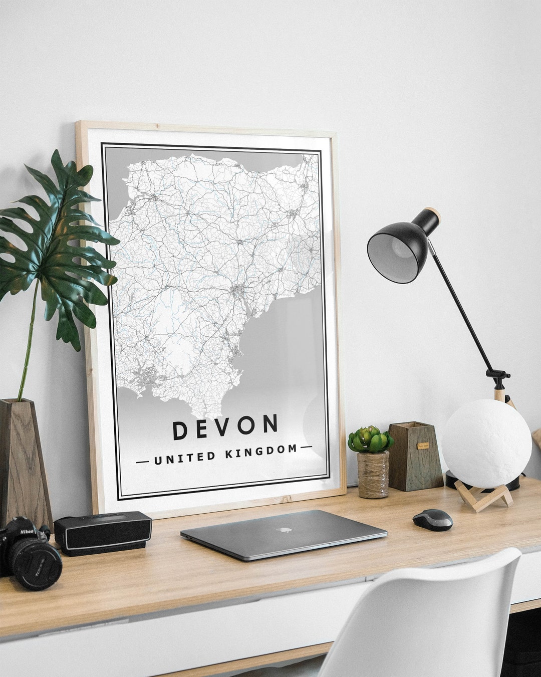 DEVON UK Map Minimal Scandinavian Nordic Home Decoration, Living Room ...