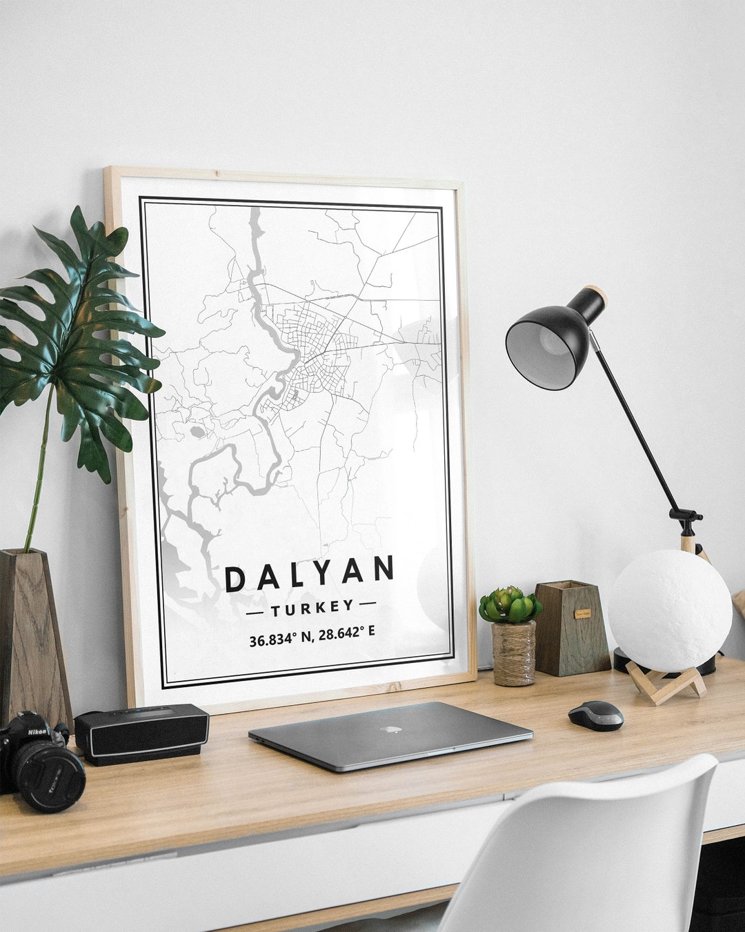 DALYAN TURKEY Map Minimal Scandinavian Nordic Home Decoration, Living ...