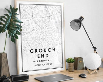 Crouch End london N8 Illustrated Map Giclee Print - Etsy UK
