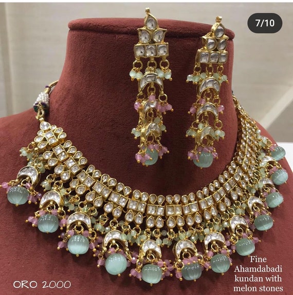 Fine Ahmdabadi Kundan with Menlon Stone Meenakari Kundan | Etsy