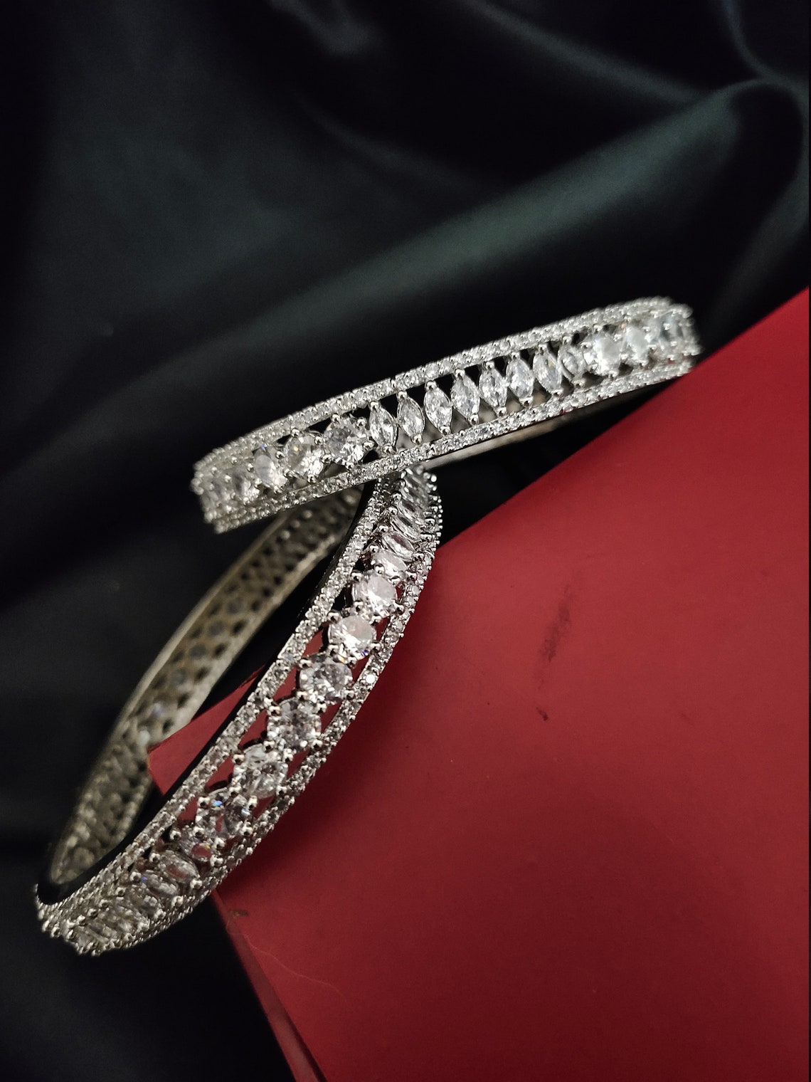 Diamond Bangels/Bracelet Statement Jewelry for Wedding / | Etsy