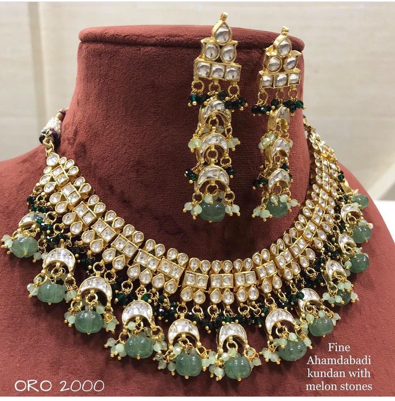 Fine Ahmdabadi Kundan with Menlon Stone Meenakari Kundan | Etsy
