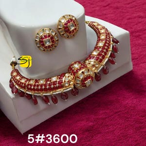 Very Fine Quality Kundan Meenakari Hasli Kanthi Choker Necklace Set ...