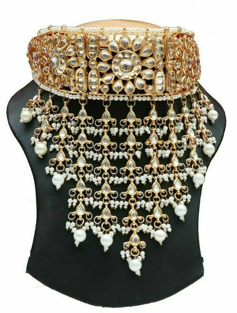 Gold Plated Bridal Dulhan Wedding Jewelry Set in Golden and | Etsy