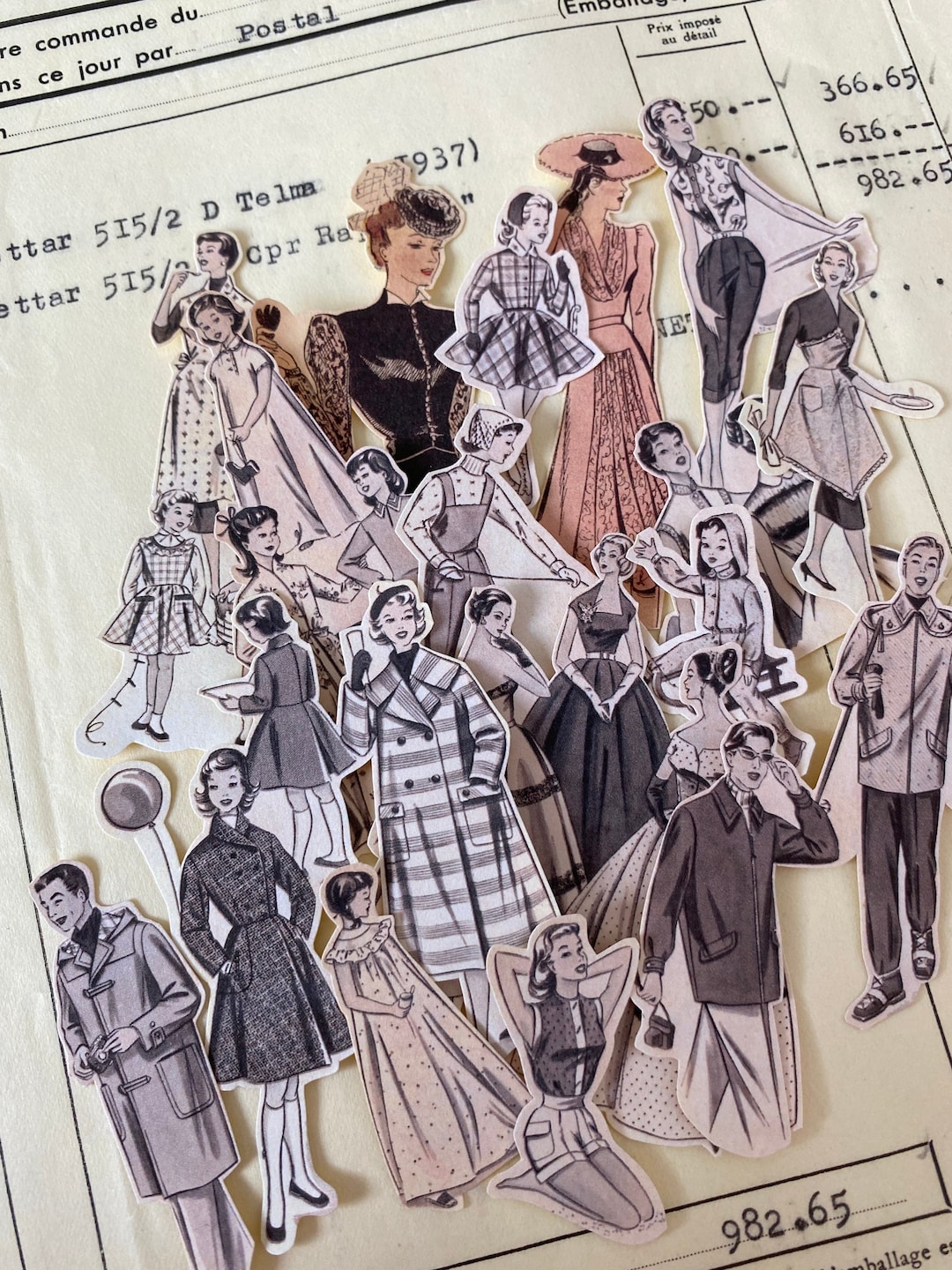 Vintage Fashion Stickers | Die Cut Family Stickers | 1950s Fashion ...